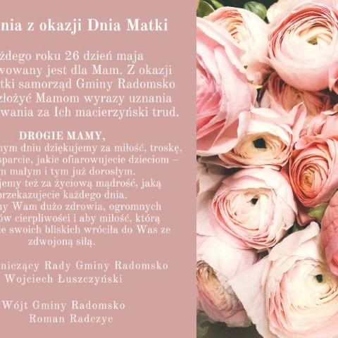 Życzenia z okazji Dnia Matki